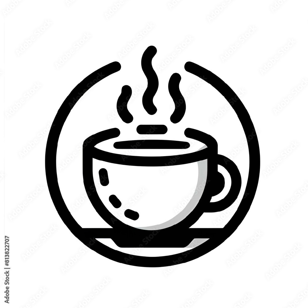 AI generated illustration of a cafe logo design with a cup of coffee ...