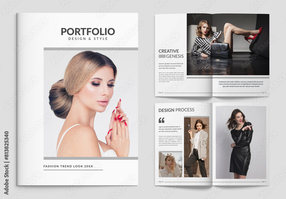 Design Portfolio Magazine Layout Stock Template | Adobe Stock