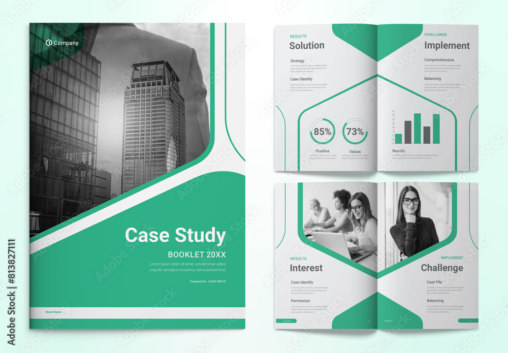 Printable Case Study Booklet Layout Stock Template | Adobe Stock