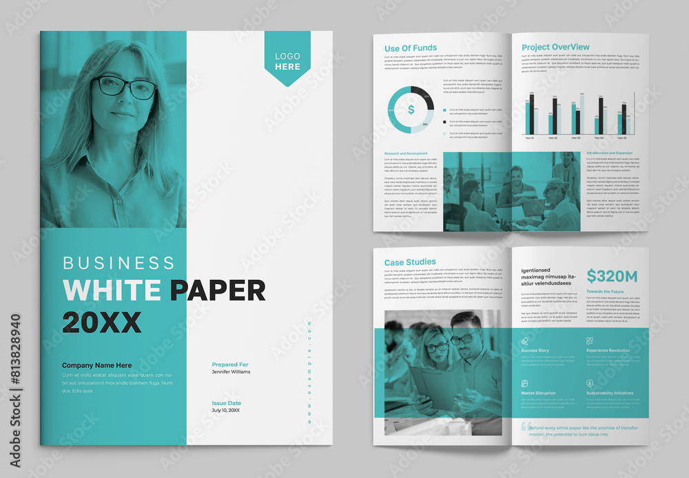 Editable White Paper Template Stock Template | Adobe Stock