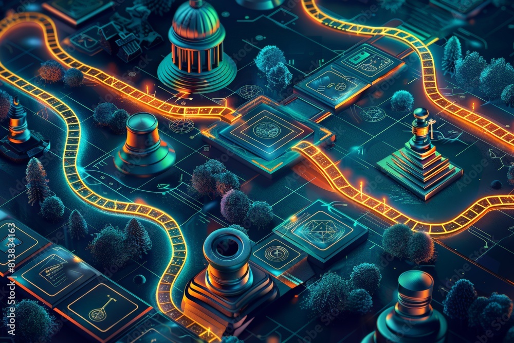 A dynamic illustration showing the journey of a legal case from filing ...