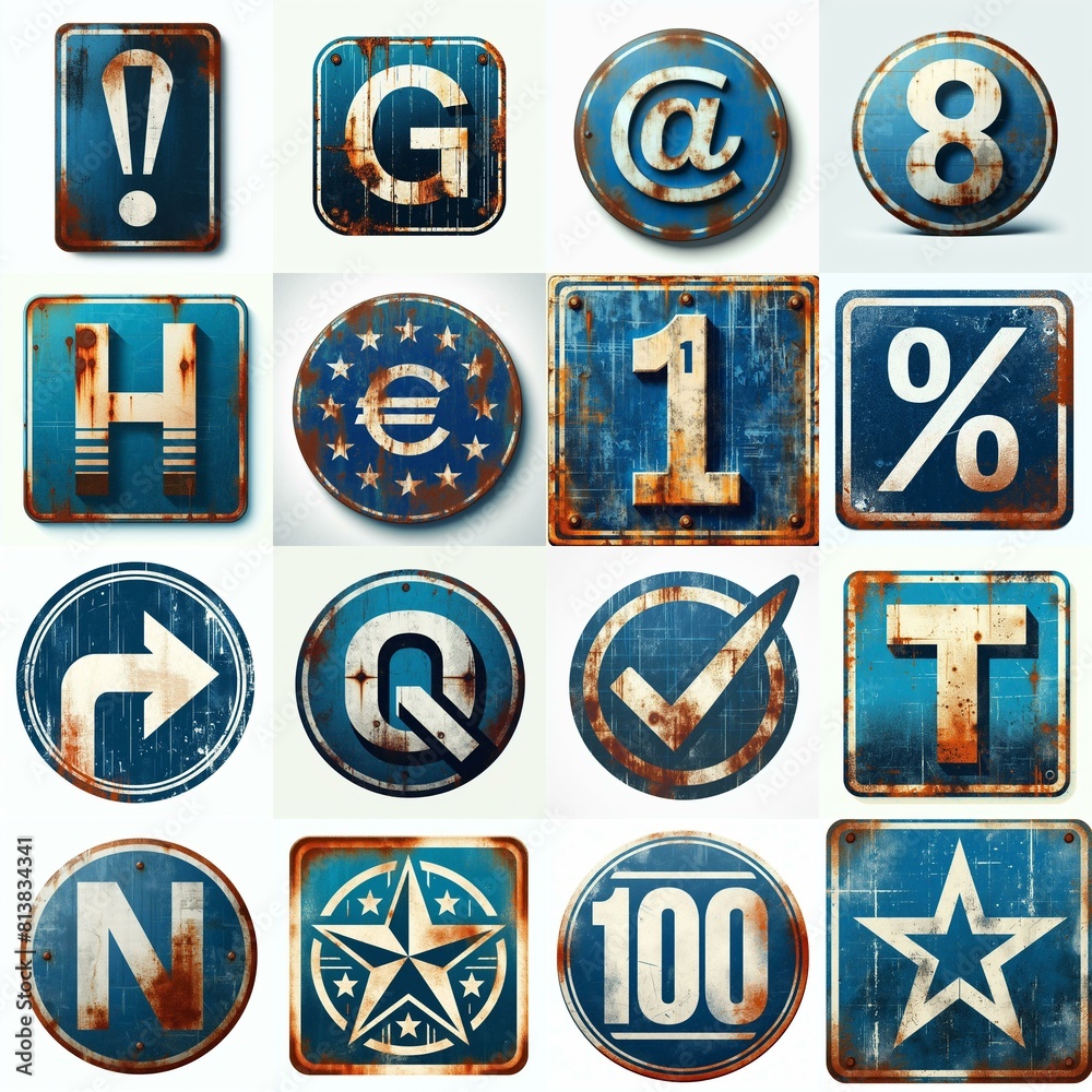 Road traffic sign Lettering Typeface. AI generated illustration Stock ...