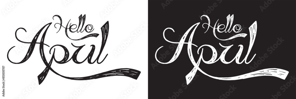 Hello April - Inspirational welcome spring season beautiful handwritten ...