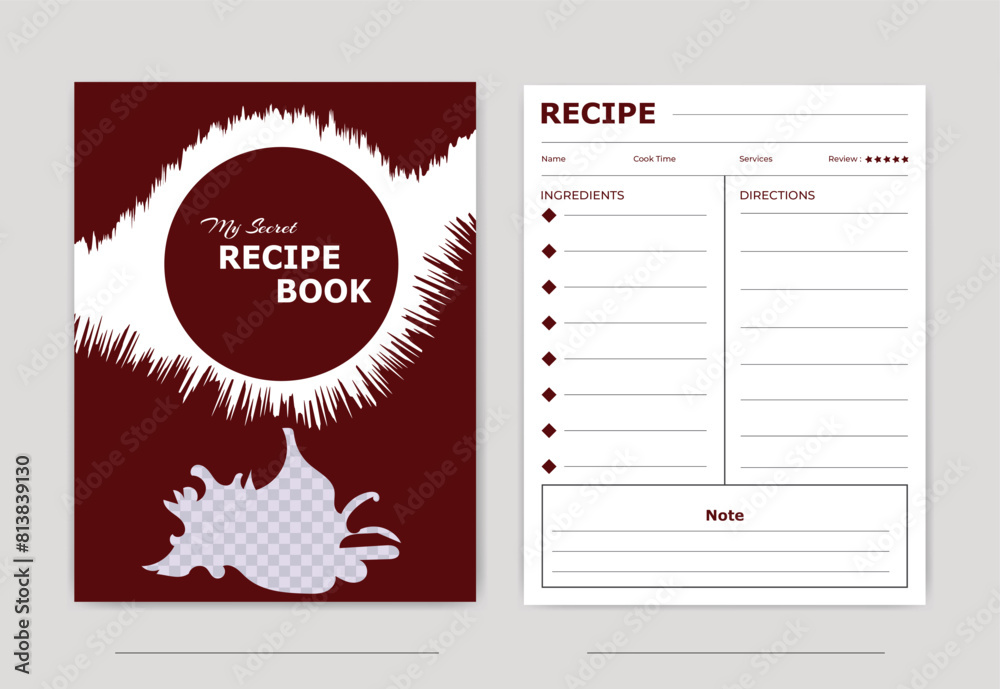 restaurant food menu recipe book design template for cookbook Stock ...