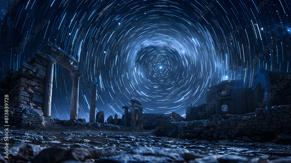 Connecting Past Civilizations to the Cosmos: Swirling Star Trails Over ...