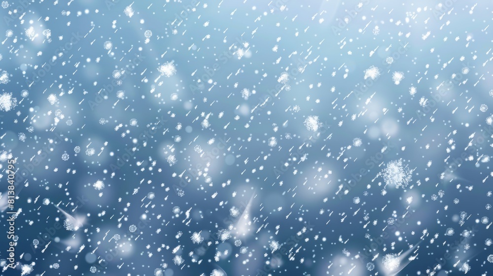 Isolated snowstorm and wind effect, flying snow, dust or rain drops. Modern realistic overlay ...