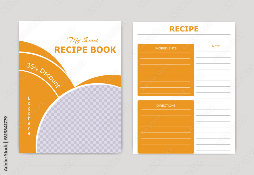 restaurant food menu recipe book design template for cookbook Stock ...