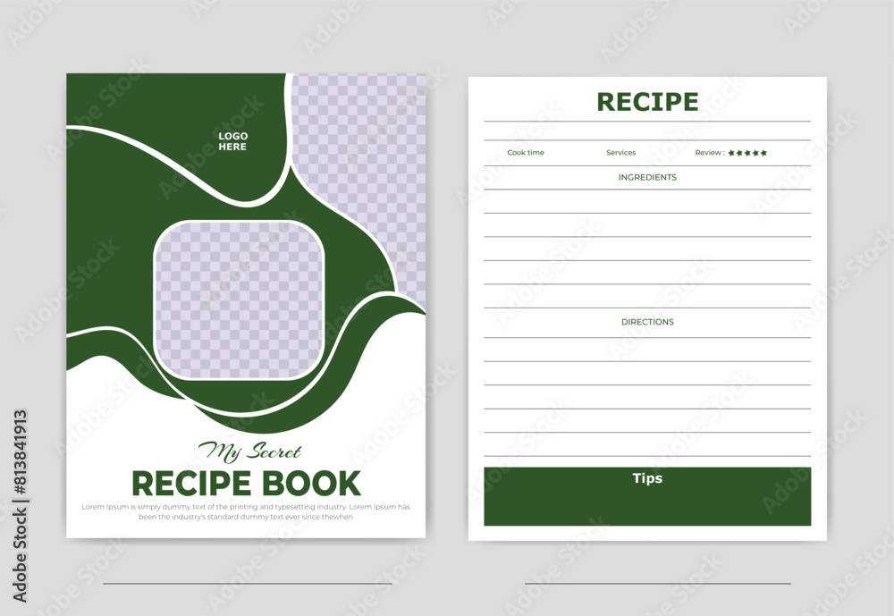 restaurant food menu recipe book design template for cookbook Stock ...