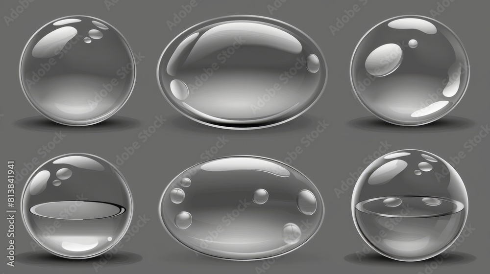 Isolated circle and oval drop shadows on transparent background. Modern ...