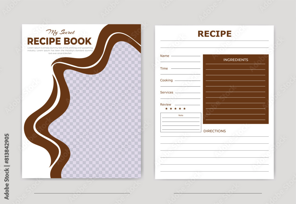 restaurant food menu recipe book design template for cookbook Stock ...