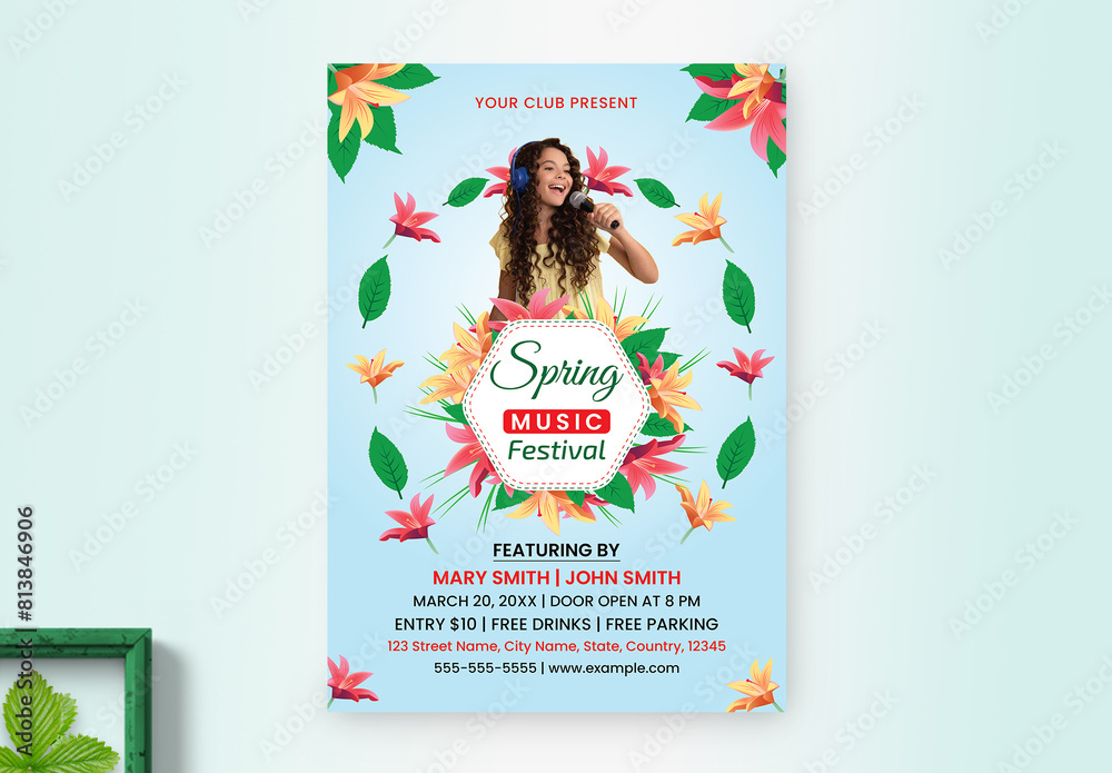Spring Music Fest Flyer Layout Template Stock Template | Adobe Stock