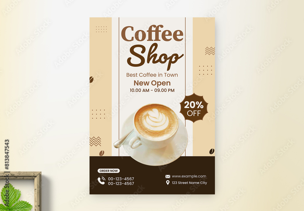 Coffee Shop Flyer Template Stock Template | Adobe Stock