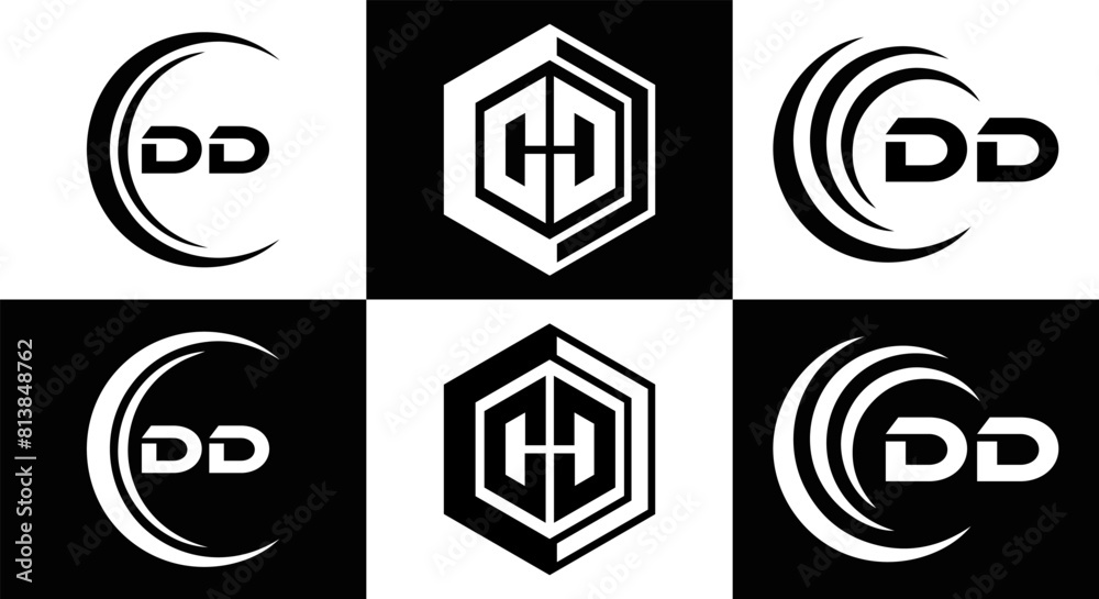 DD logo. D D design. White DD letter. DD, D D letter logo design. Initial letter DD linked ...