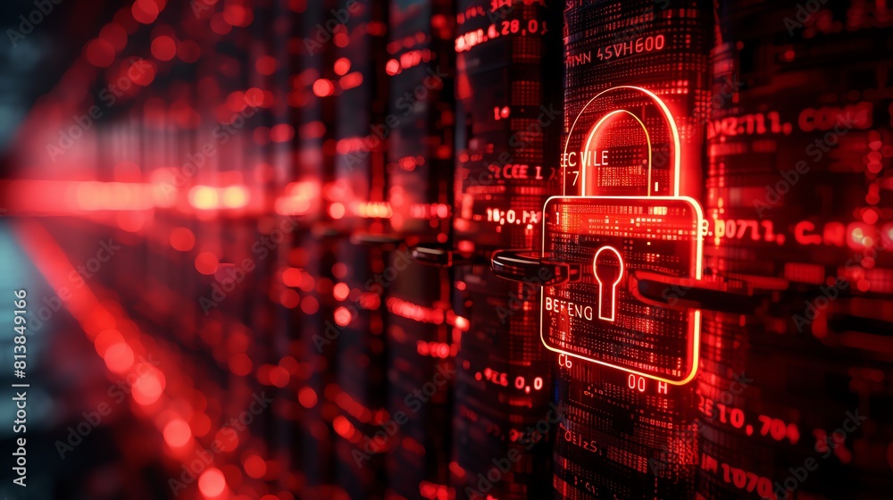 Security breach warning side view warning about a security breach ...