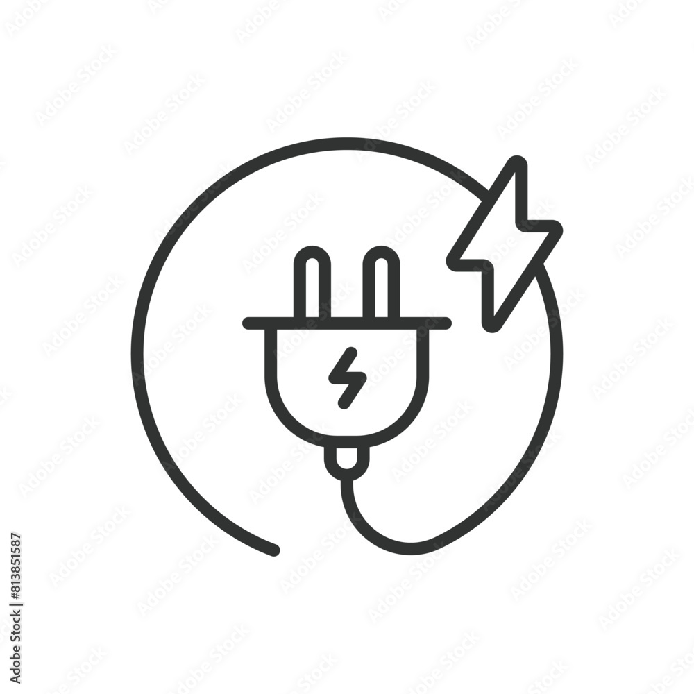 Electric plug circle cord, in line design. Electric, Plug, Circle, Cord ...