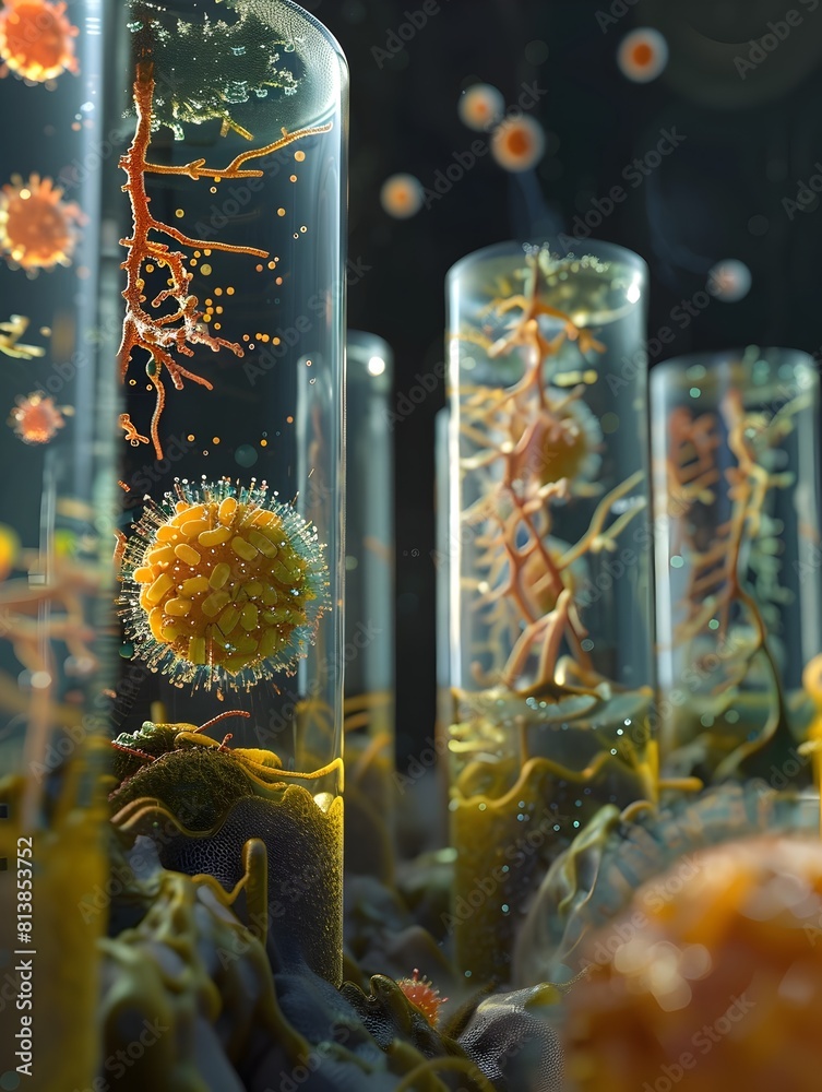 Bacterial Growth Stages Illustrated in a D Culture Medium Stock ...