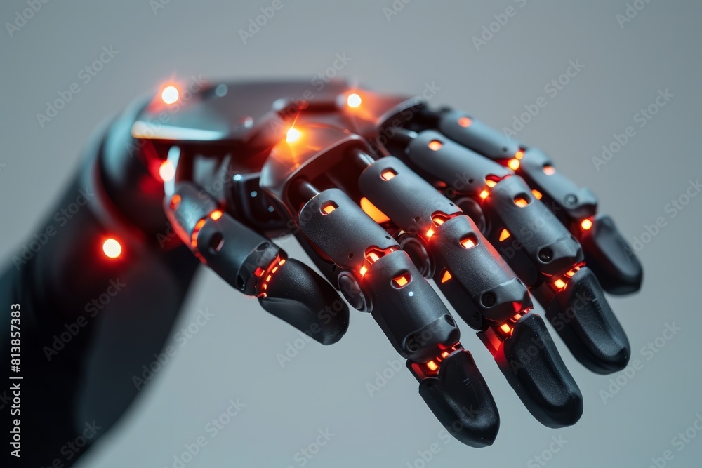 Virtual reality gloves connected to a motion tracking system, with ...
