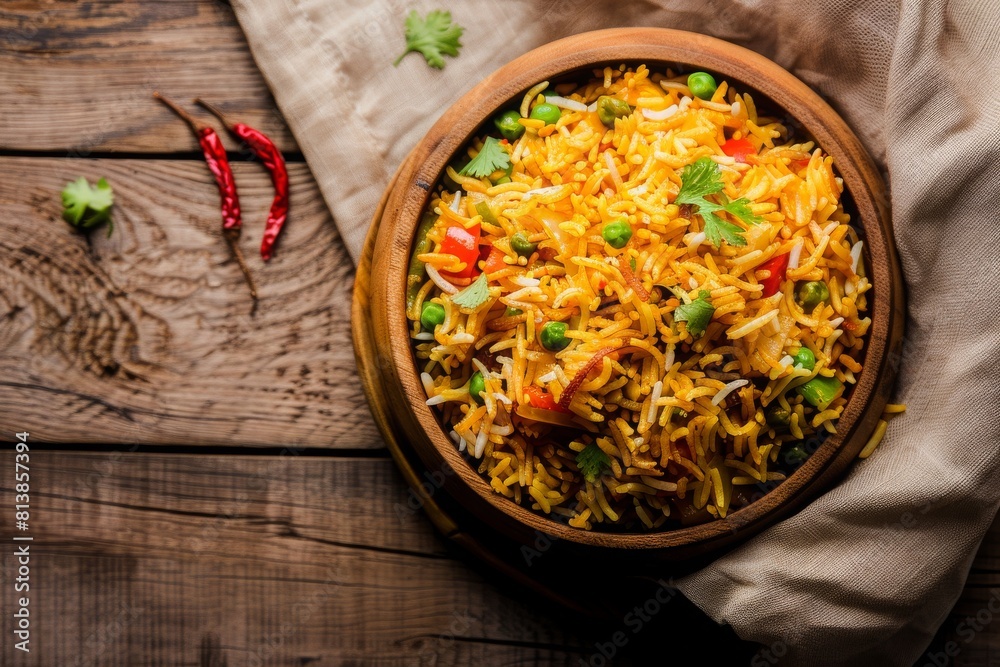 Foto Stock Tawa Pulao/Pulav/Pilaf/Pilau is an Indian Street Food in a ...