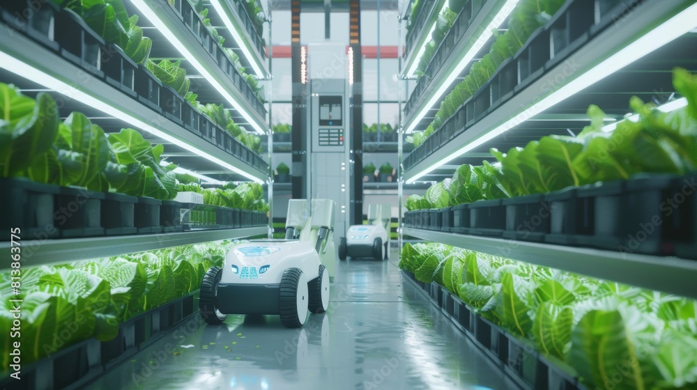 Agricultural production in an automated warehouse with AI controlled ...