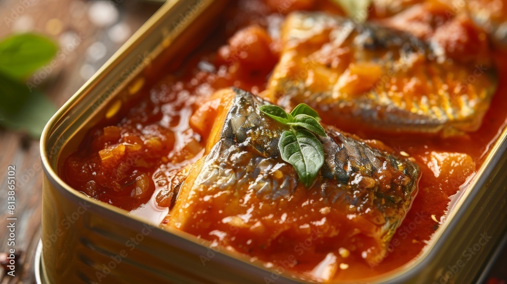 A can of sardines in tomato sauce, ready to be transformed into a spicy ...
