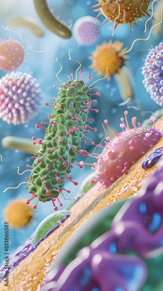 Diagram of Bacterial Adherence Mechanisms to Host Tissues with Fimbriae ...