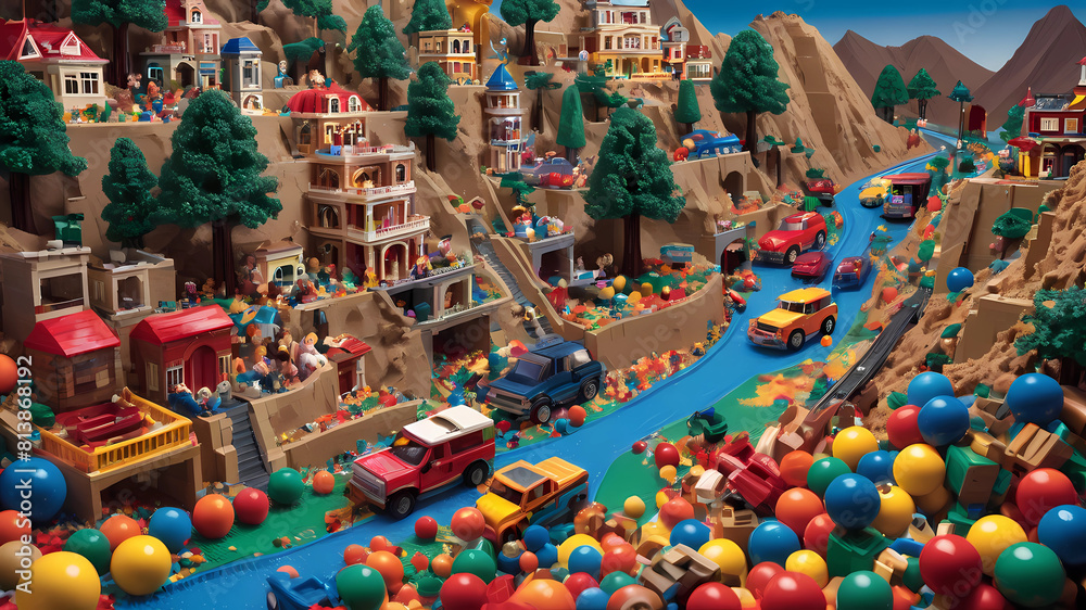 In a world where the Earth is entirely made of toys, the surface is ...