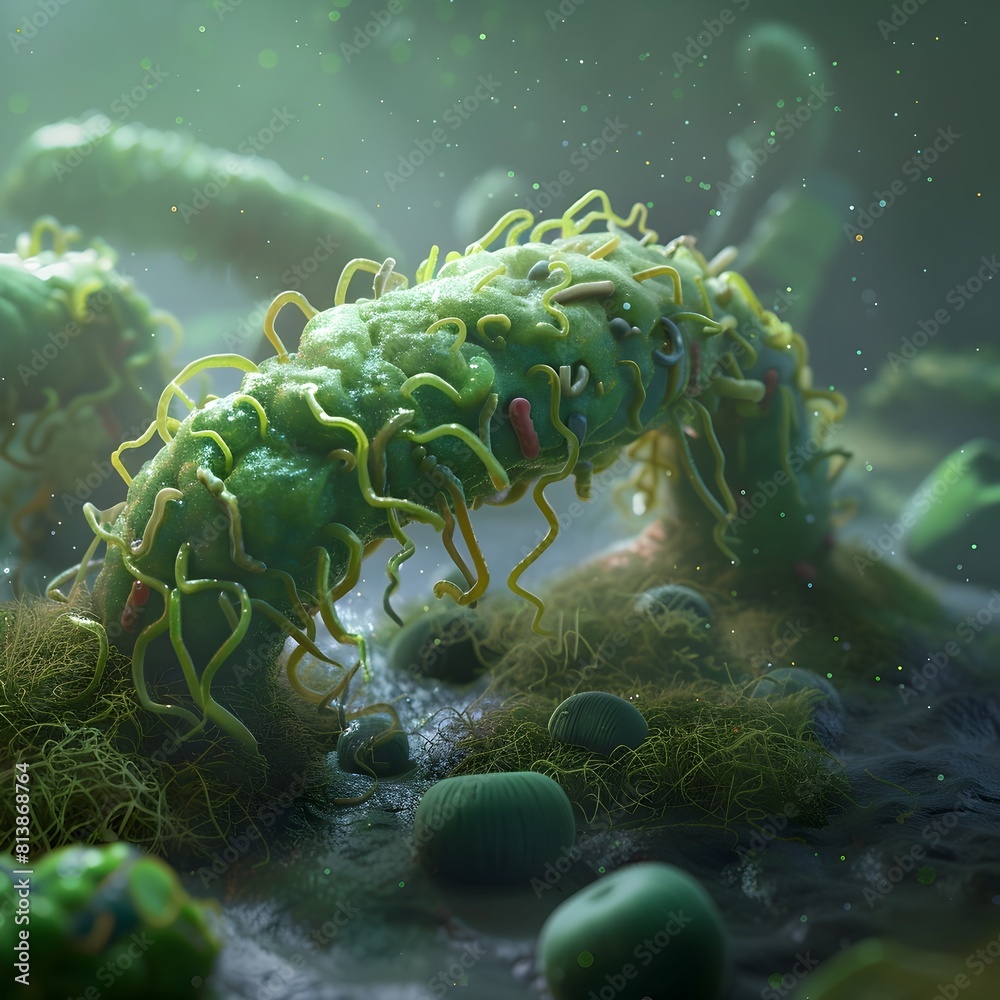 3D of Bacterial Endosymbiosis Depicting the Origin of Mitochondria and ...