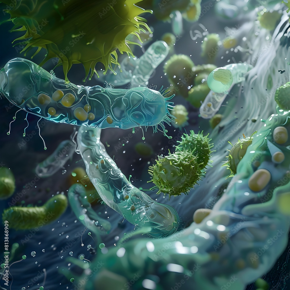3D of Bacterial Endosymbiosis Depicting the Origin of Mitochondria and ...