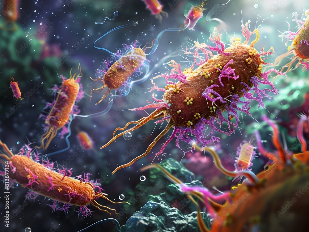 Depiction of Bacterial Antibiotic Resistance Mechanisms Featuring ...