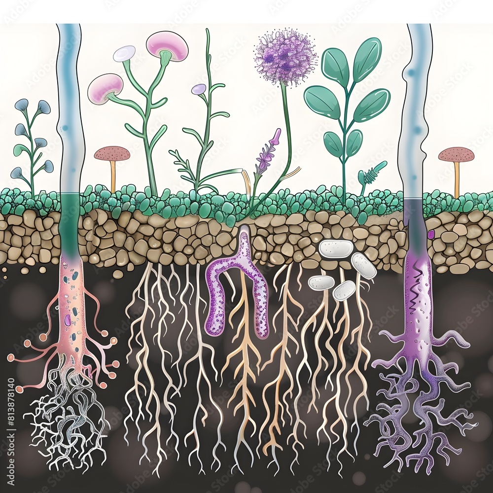 of Nitrogen Fixation Process Showcasing Symbiotic Relationships Between ...