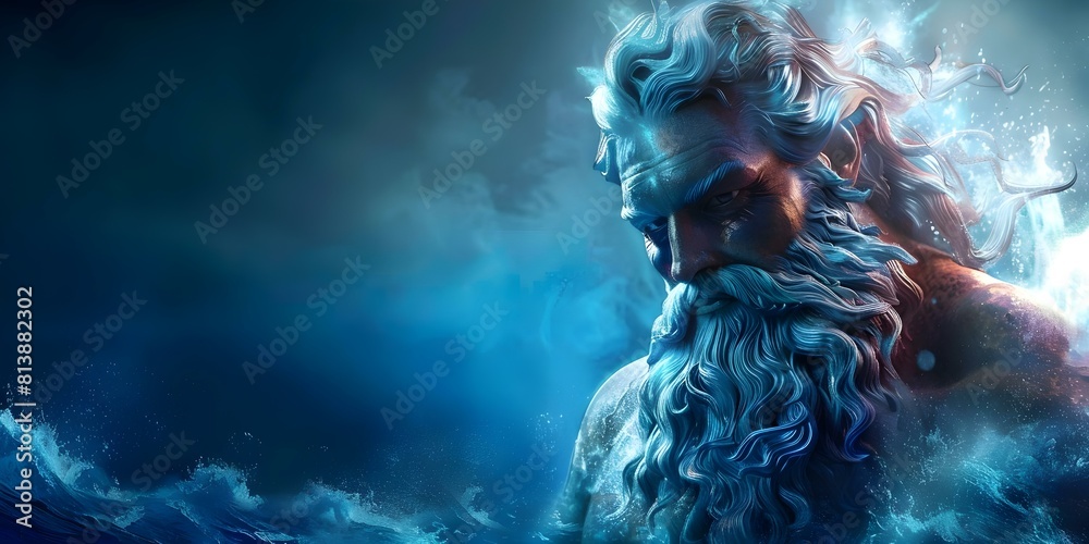 Stunning image of Poseidon Greek god of the seas in mythology. Concept ...