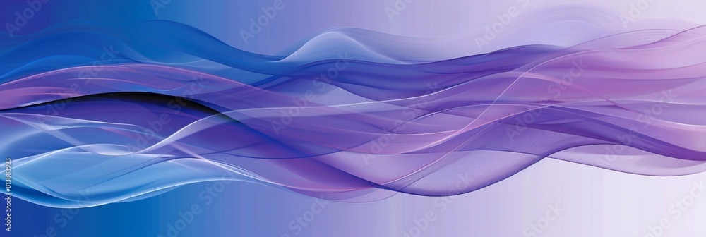 A stylish blue and purple background with a flowing wave border design ...