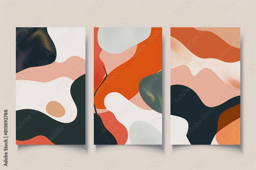 Vector set of abstract creative backgrounds in minimal trendy style ...