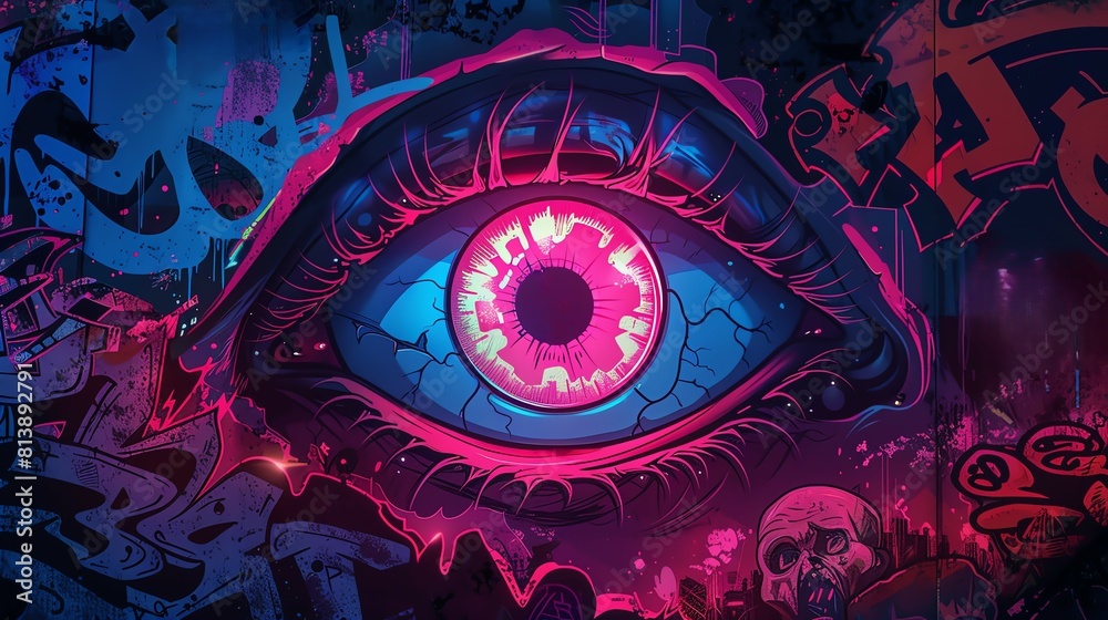 Create a banner depicting a zombie's eye up close, with its pupils ...