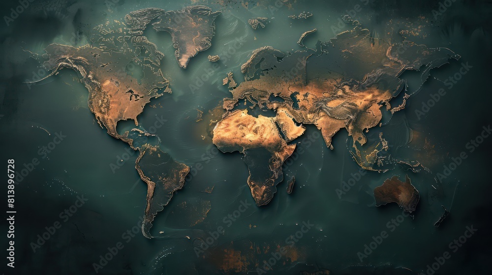 world map background with realistic details and textures and nice color ...