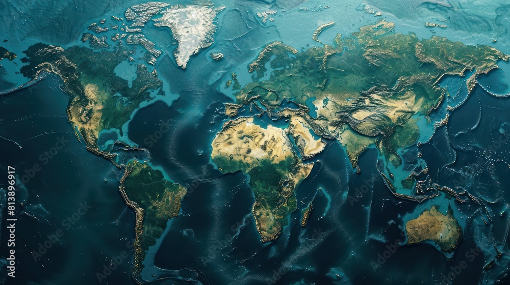world map background with realistic details and textures and nice color ...