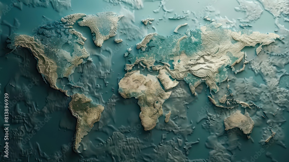 world map background with realistic details and textures and nice color ...