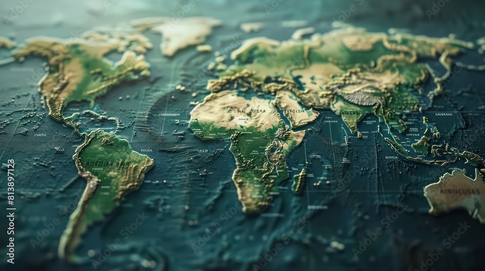 world map background with realistic details and textures and nice color ...