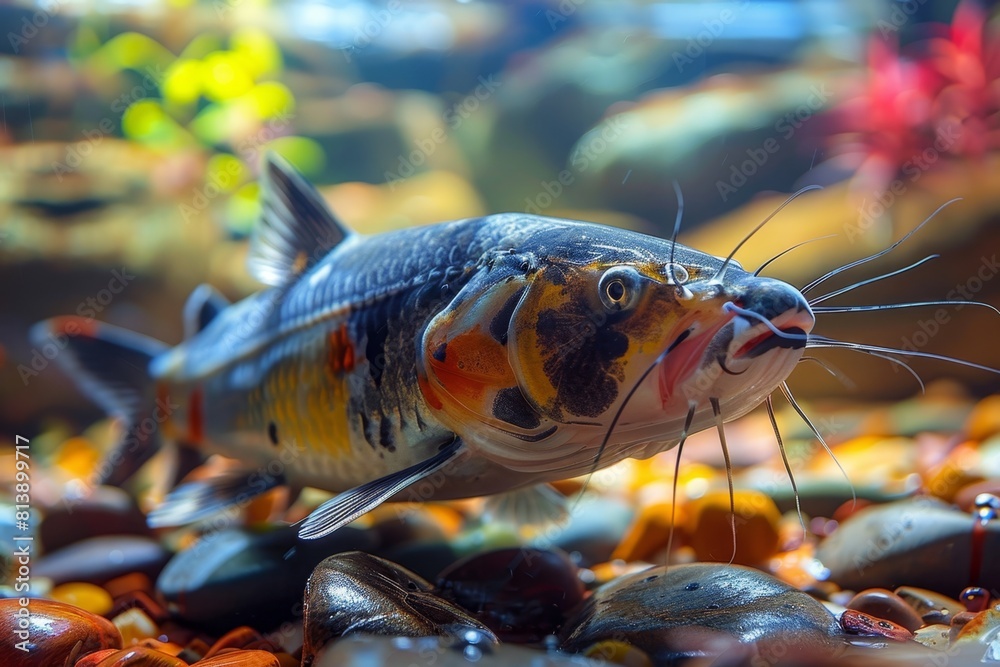 Catfish, Mud Cat, Polliwog, Chucklehead, Full Body Shot in a Colorful ...