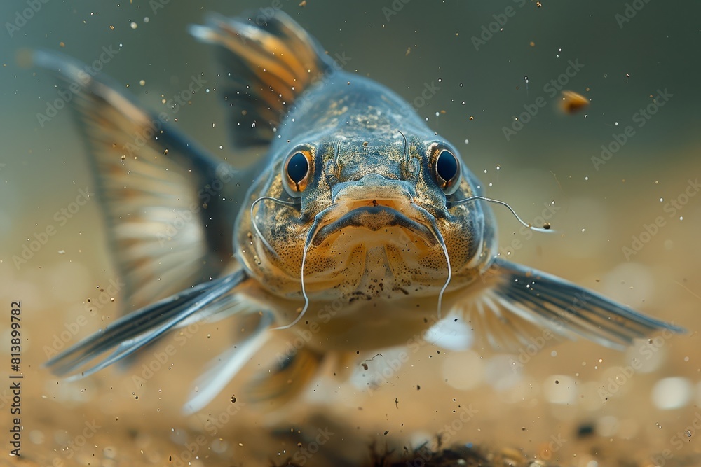 Catfish, Mud Cat, Polliwog, Chucklehead, Full Body Shot in a Colorful ...