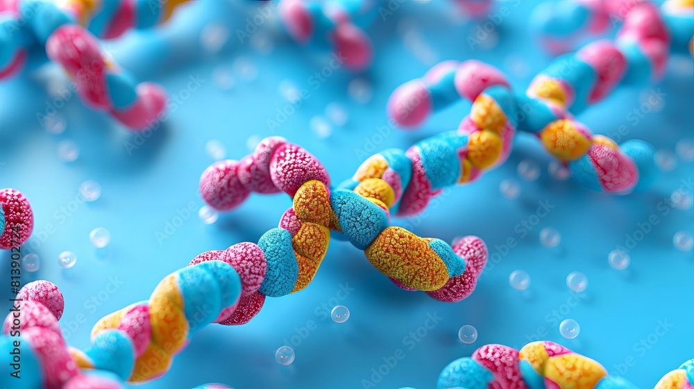 Chromosomes in flat design top view cell division theme animation ...