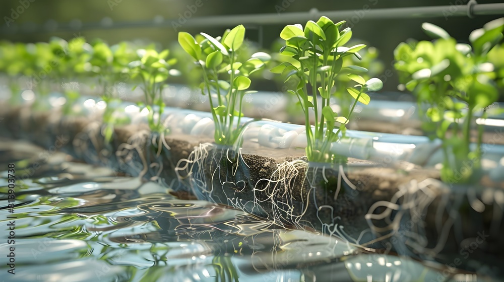Nutrient-Rich Hydroponic Plant Roots in of Efficient Water Circulation ...