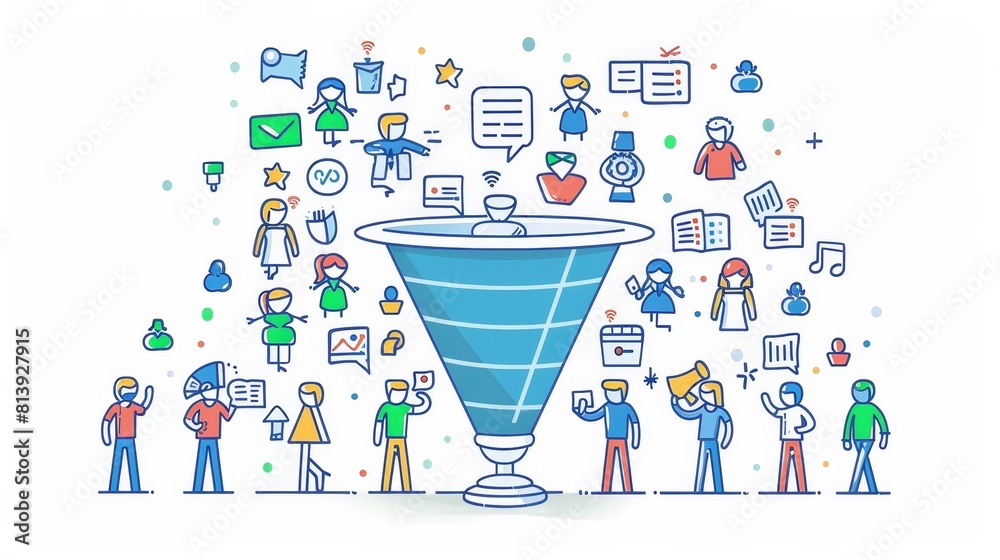An illustration of an online customer traffic management diagram along ...