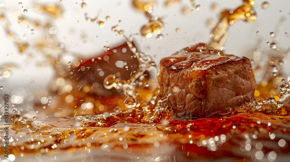 Sizzling Steak Masterpiece in Rich Color Scheme for Gourmet Posters and ...