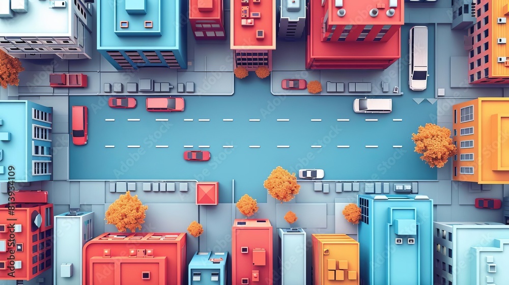 Building framework in flat design top view urban construction theme ...