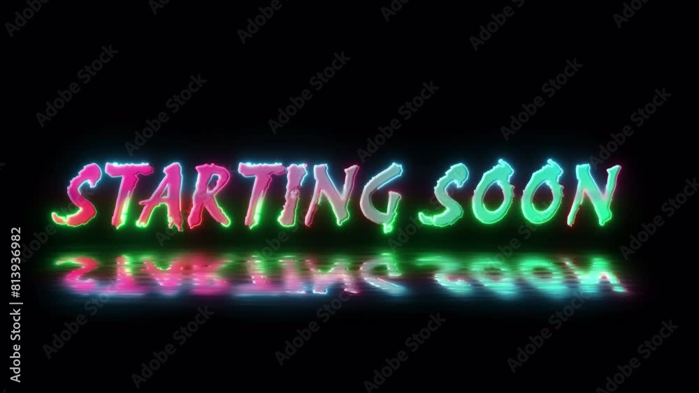 Stockvideon Stream starting soon neon text animation suitable for video ...