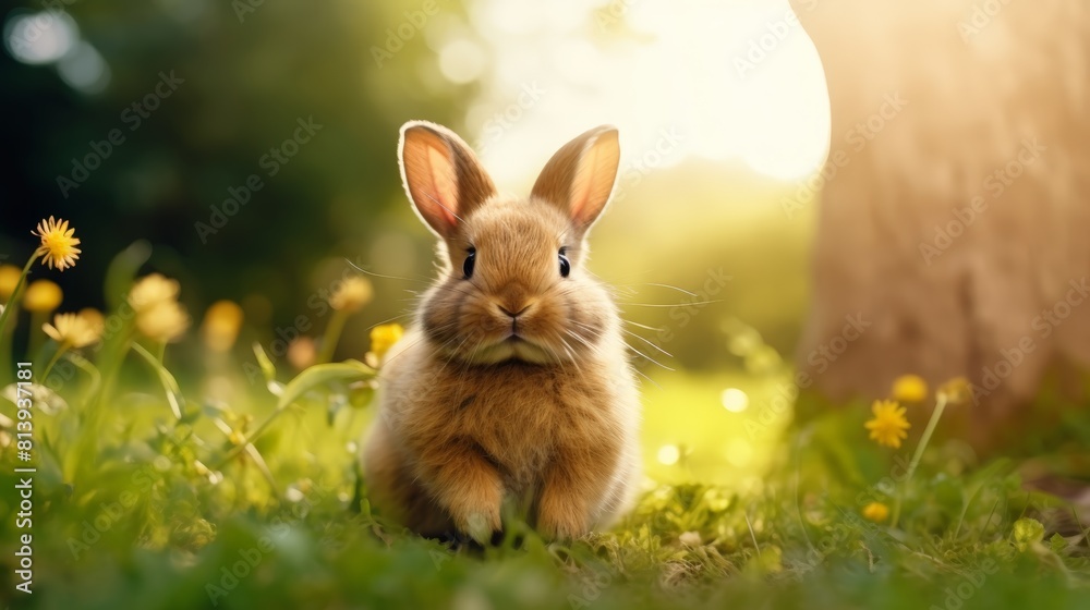 cute animal pet rabbit or bunny smiling and laughing isolated with copy ...