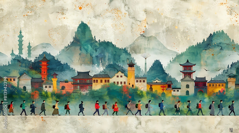 Design an infographic tracing the historical migration patterns of the ...