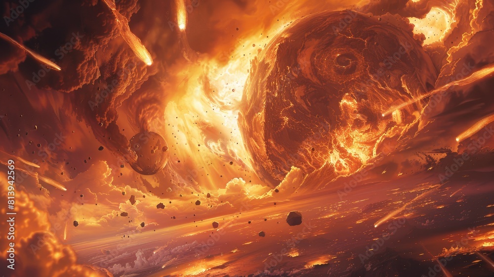 A colossal meteor or comet hurtles towards Earth promising a ...