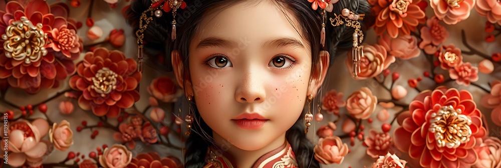 Generate an image celebrating Han Chinese culture showcasing ...